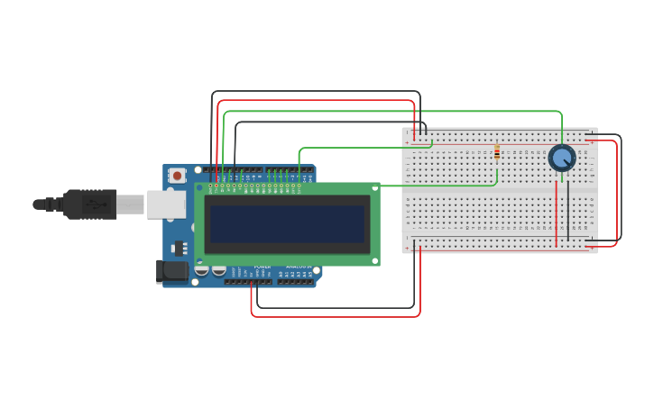 Circuit design LCD - Tinkercad