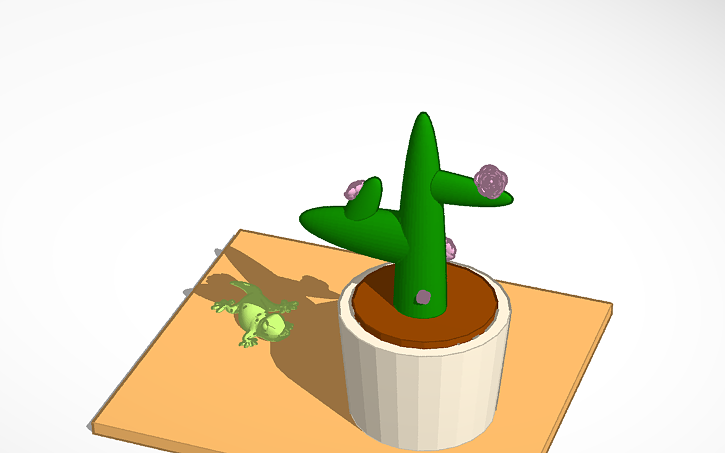 3D design Cactus in Flower pot | Tinkercad