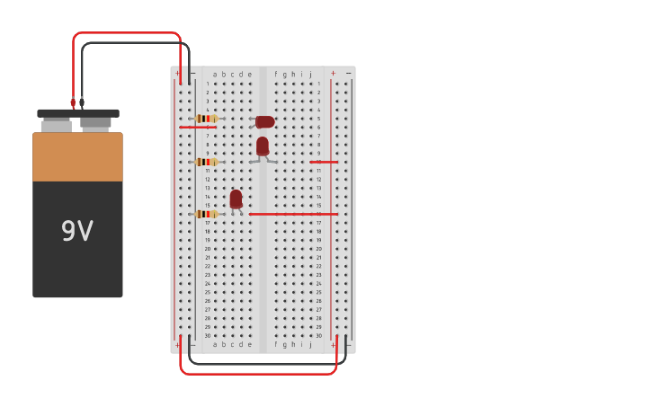 Circuit design Basic Breadboard Use | Tinkercad