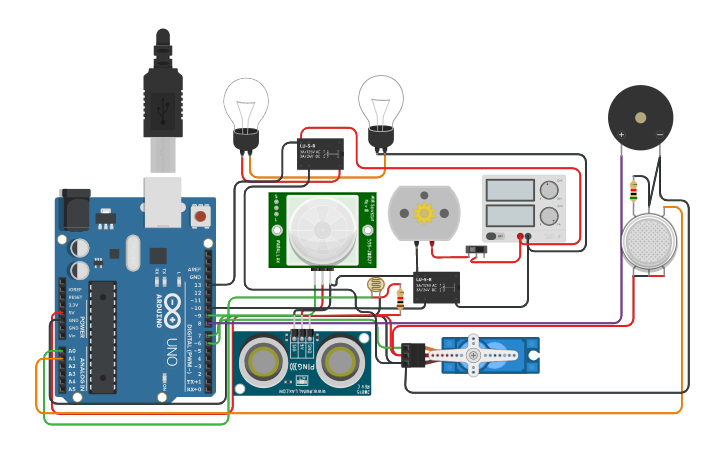 Circuit design Smart Home Automation - Tinkercad