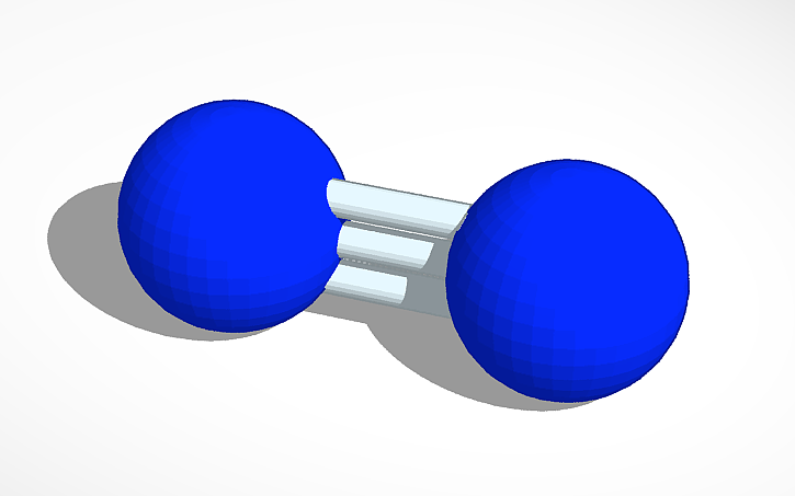 3D design Nitrogen Molecule - Tinkercad