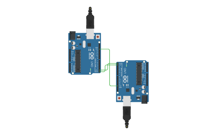Circuit Design Comunicación Uart Entre Dos Arduinos Tinkercad