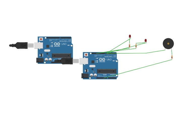 Circuit design led buzzer on/off | Tinkercad
