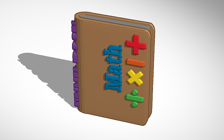 3D design Math Book - Tinkercad