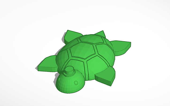 3D design Turtle with top hat - Tinkercad