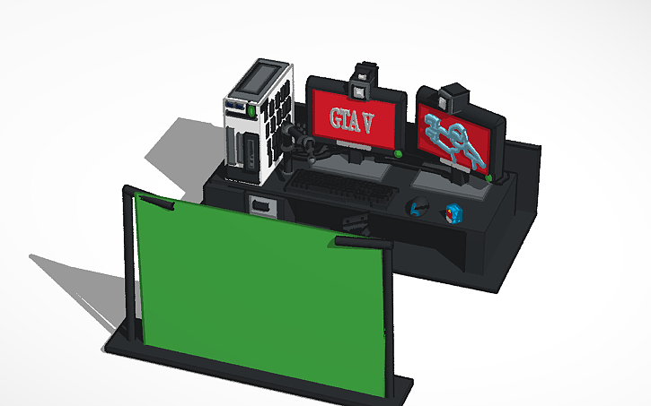 3D design Gaming Setup GTA V Updated - Tinkercad