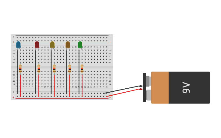 Circuit design encendido de LED - Tinkercad