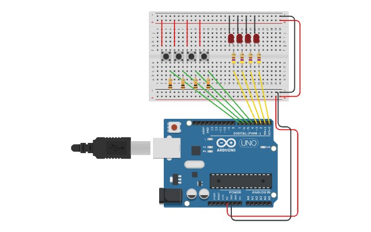 Circuit design Lab 4 Bitwise (PRE 1 AND 2) - Tinkercad
