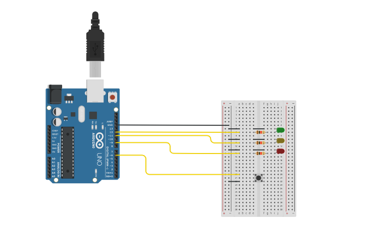 Circuit design Traffic-Light mandatory | Tinkercad