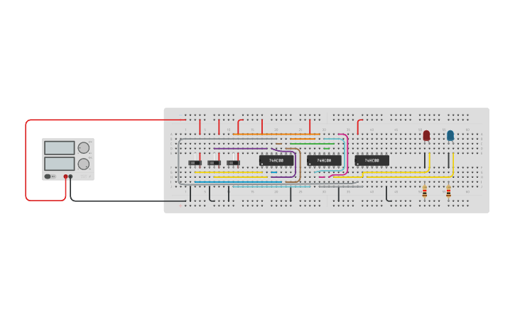 Circuit design Full subtractor using NAND Gates | Tinkercad
