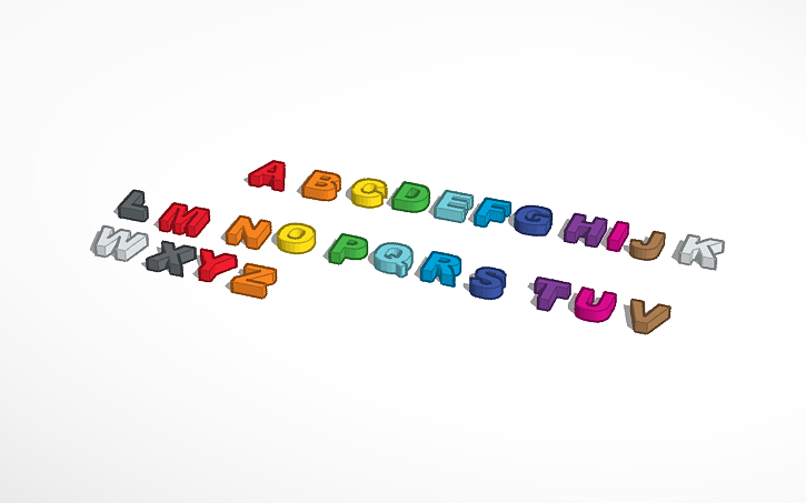 3D design alphabet - Tinkercad