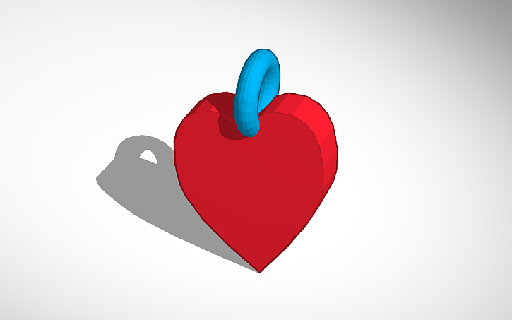 3D design love keychain - Tinkercad
