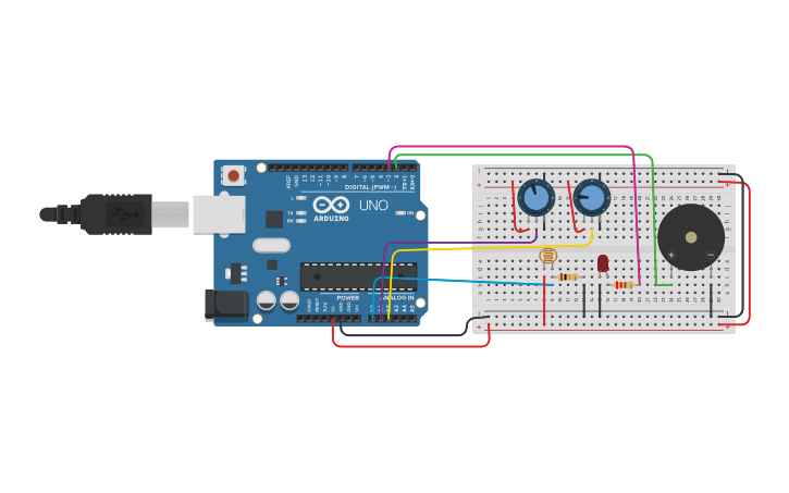 Circuit Design Alarma Con Fotoresistencia Tinkercad