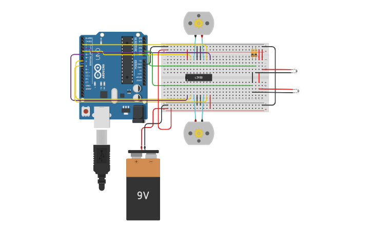 Circuit design ERC Hackathon Line Follower Algorithm - Tinkercad