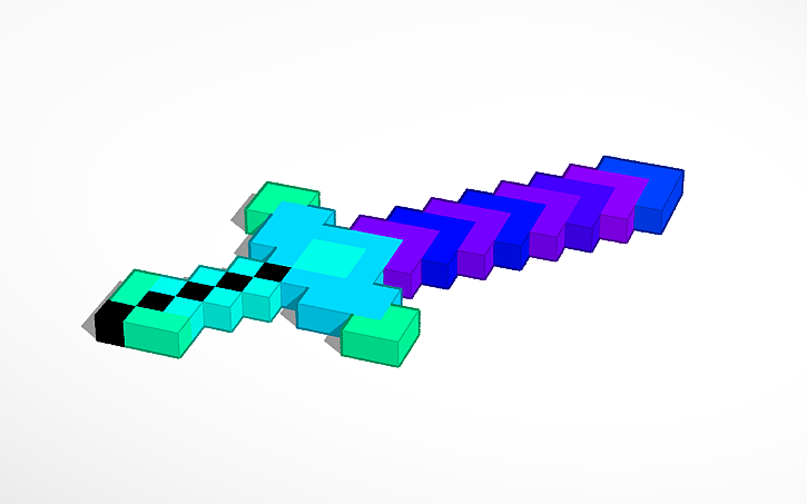 3D design Minecraft Galaxy Sword | Tinkercad