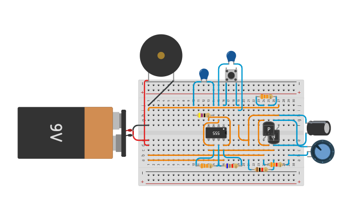 Circuit design Project 16: Electronic Canary - Tinkercad