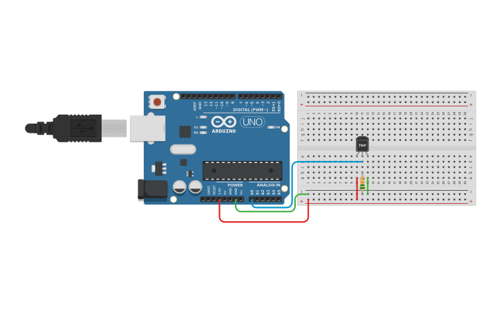 Circuit design Arduino 7-1 (Temperature and Humidity Sensor) - Tinkercad