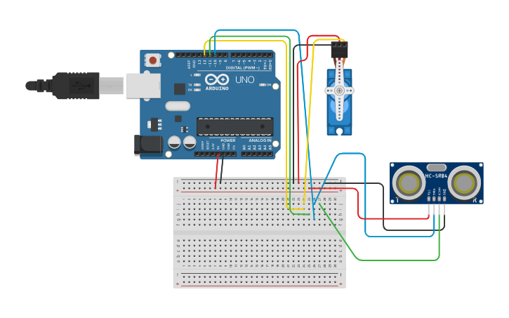 Circuit design Submarine Sonar - Tinkercad