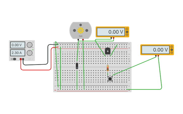 Circuit design Motor driver using 2n2222 - Tinkercad