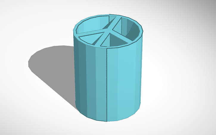 3D design Peace Sign Pencil Cup - Tinkercad