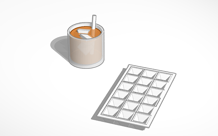 3D design ice tray - Tinkercad
