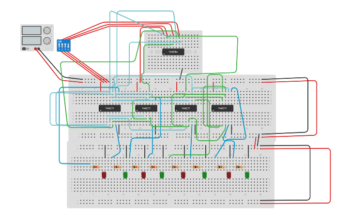 Circuit design 3 to 8 Decoder - Tinkercad