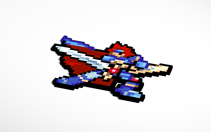 3D design Fire Emblem Roy Attacking Sprite | Tinkercad