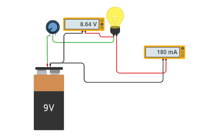 Circuit design Ohms law simulation - Tinkercad