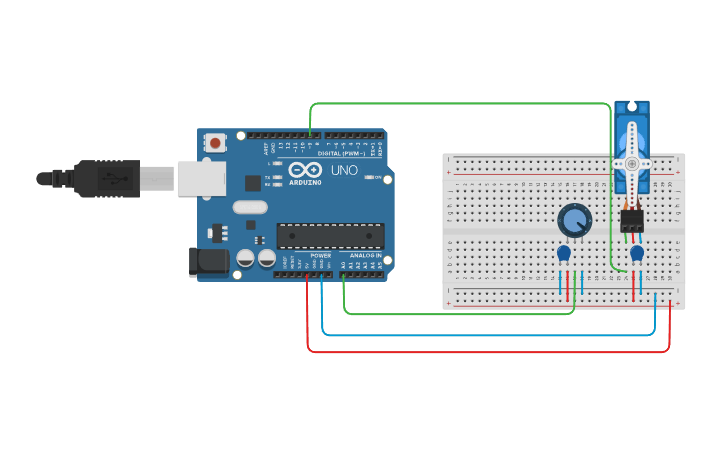 Circuit Design Servo Potentiometer Tinkercad