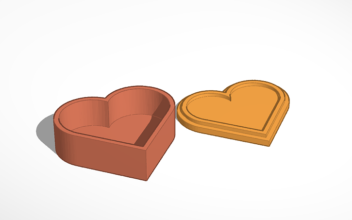 3D design heart jewelry box - Tinkercad