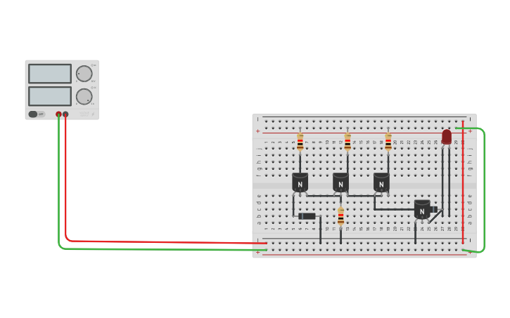 Circuit design TTL NOT - Tinkercad