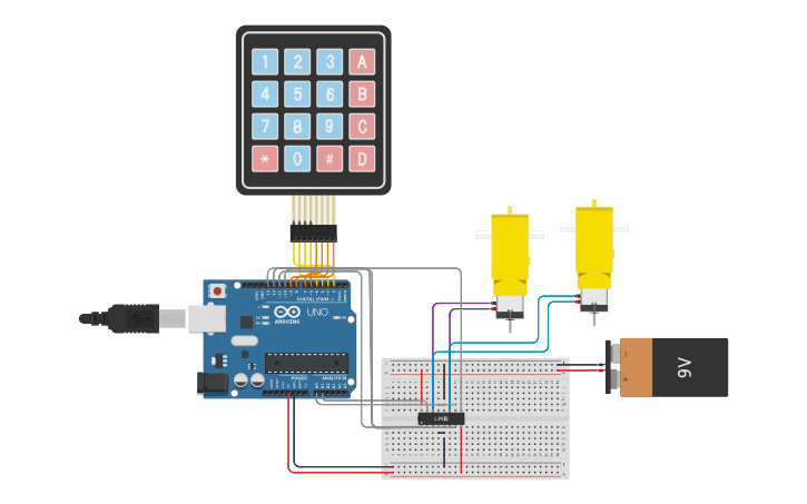 Circuit design Ejercicio 1 Sistemas eléctricos - Tinkercad