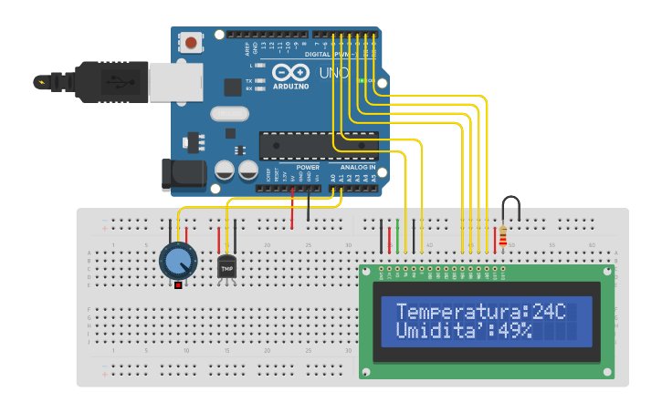 Circuit design progetto | Tinkercad