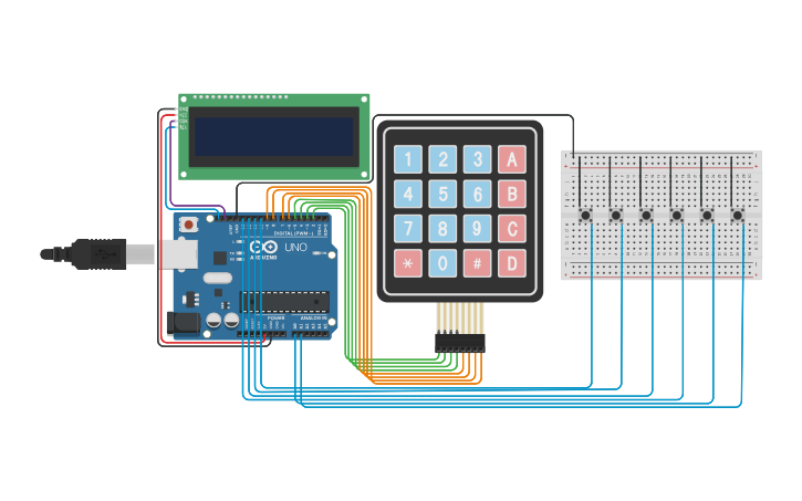 Circuit Design Kunc Pintu Dengan Password Menggunakan Arduino Tinkercad