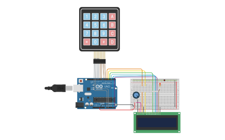 Circuit Design Interfacing Of Lcd To Display The Message And Interface With Keypad To Display