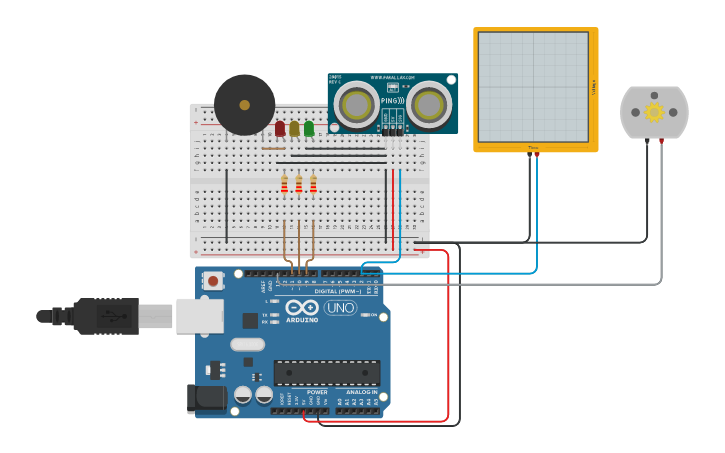 Circuit design Reverse Park-Assist System - Tinkercad