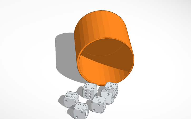 3D design Dice cup and dice | Tinkercad