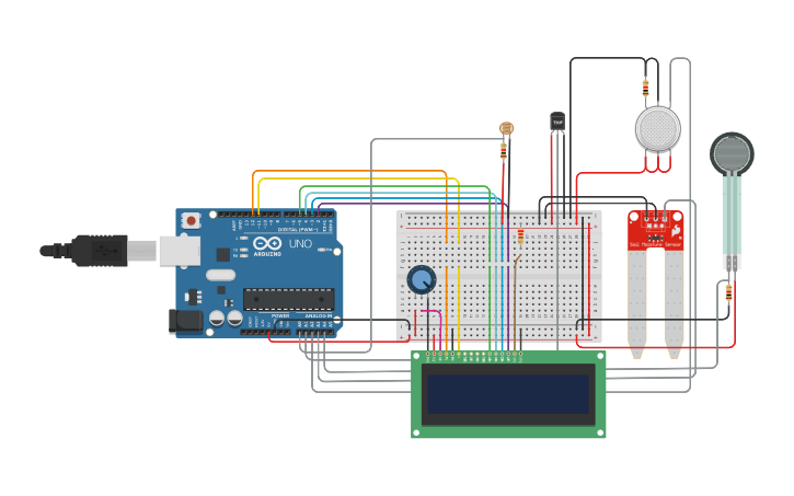 Circuit design IOT for Weather - Tinkercad
