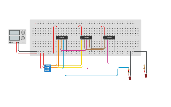 Circuit Design Full Adder Tinkercad