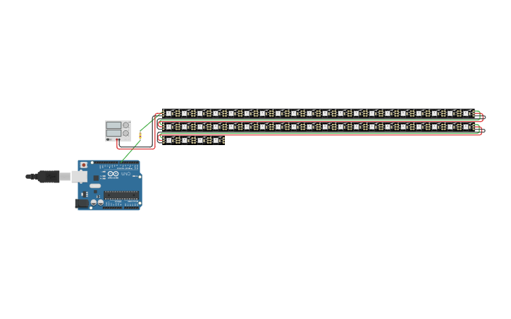 Circuit design LED Strip - Tinkercad