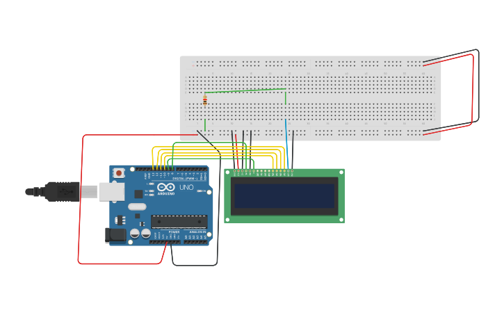 Circuit design หน้าจอ LCD พื้นฐาน - Tinkercad