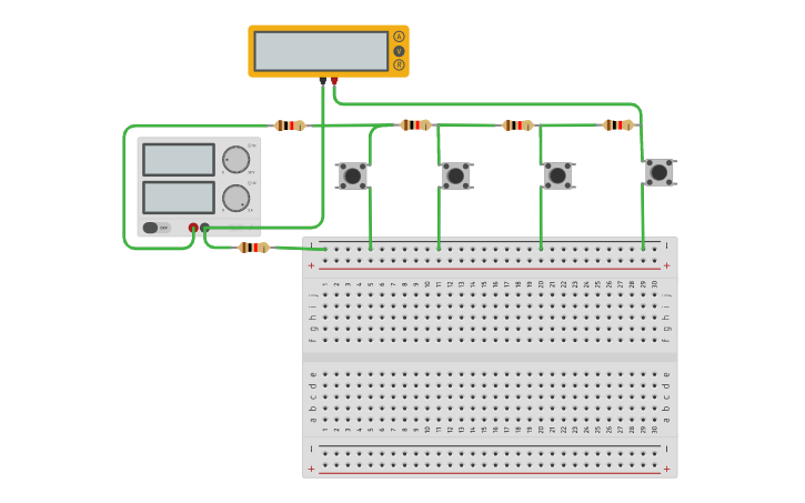 Circuit Design Escala De Resistències Min Tinkercad