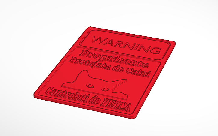 3D design Beware Tag - Tinkercad