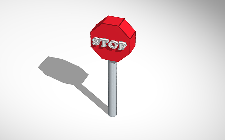 3D design Stop Sign - Tinkercad