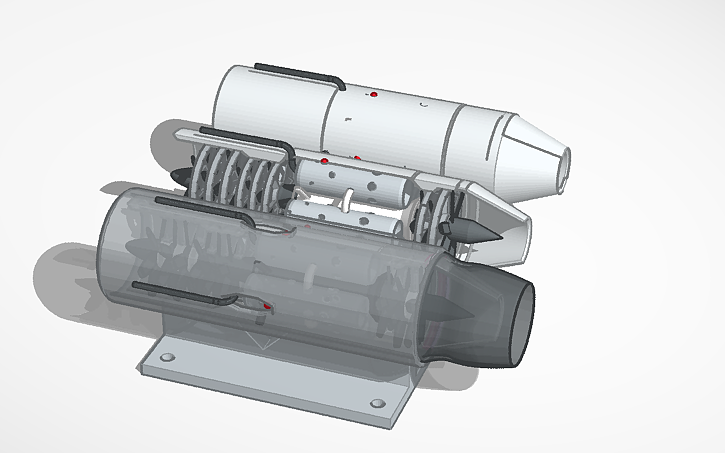 3D design Cross Section of a Jet Engine! - Tinkercad