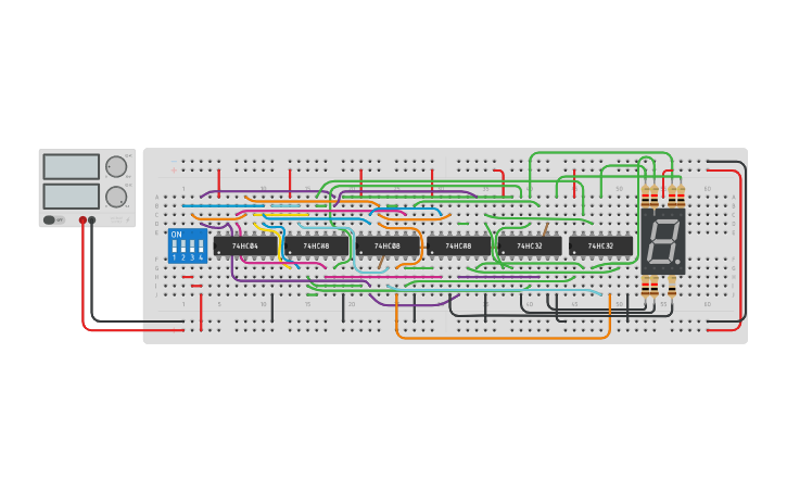 Circuit design 7 segment-Digital Electronic - Tinkercad