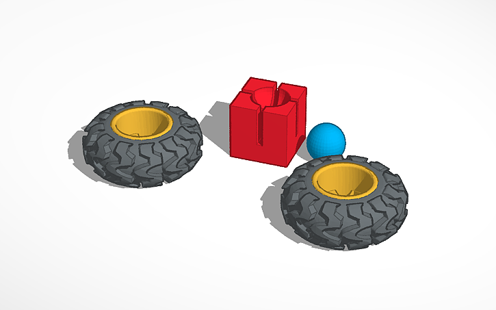 3D design TWO WHEELS AND ONE CRAZY WHEEL | Tinkercad