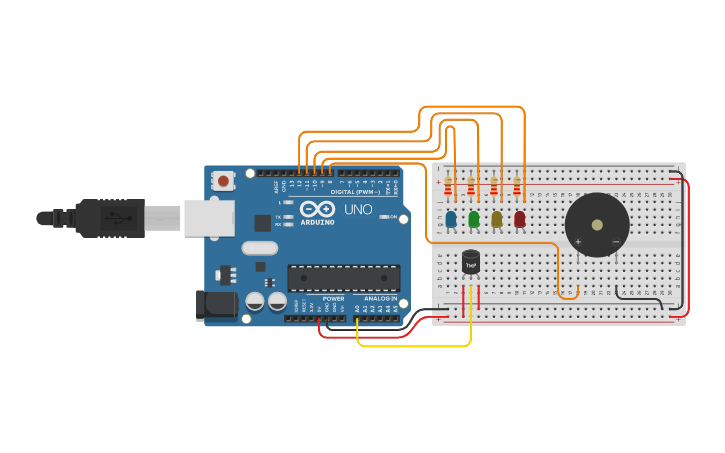 Circuit design TEMPERATURE SENSOR - Tinkercad