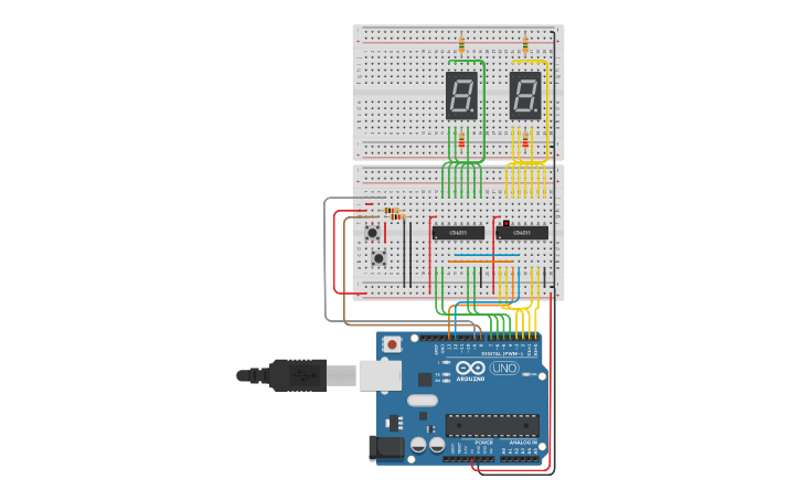 Circuit design Tabellone da 48 secondi stoppabile - Tinkercad