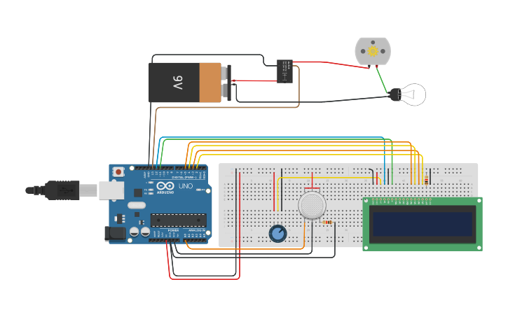 Circuit design Gas Sensor - Tinkercad
